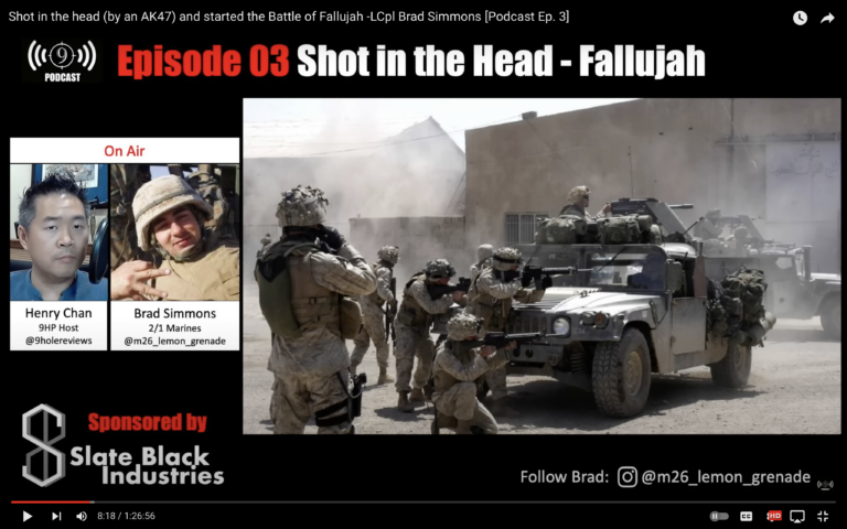 9 Hole Reviews : Shot in the head (by an AK47) and started the Battle of Fallujah -LCpl Brad ...