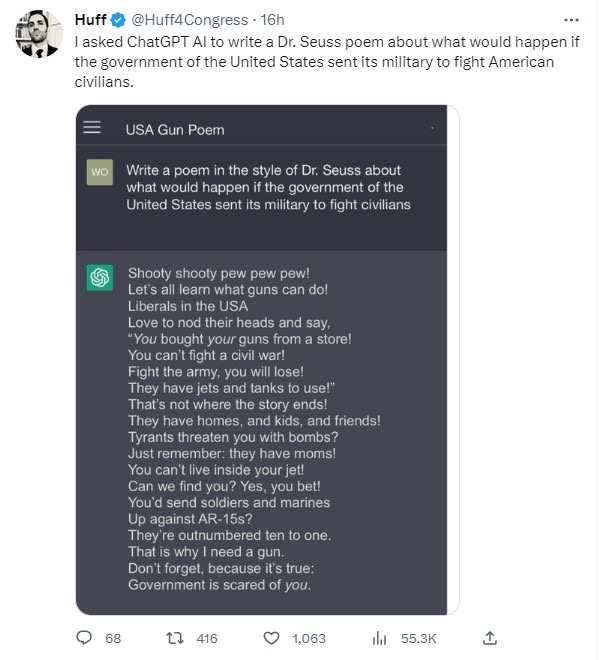 ChatGPT Writes a USA Gun Poem - American Partisan